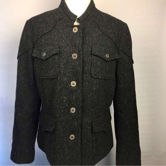 Saks Fifth Avenue | Jackets & Coats | Militarystyle Navy Tweed Blazer ...
